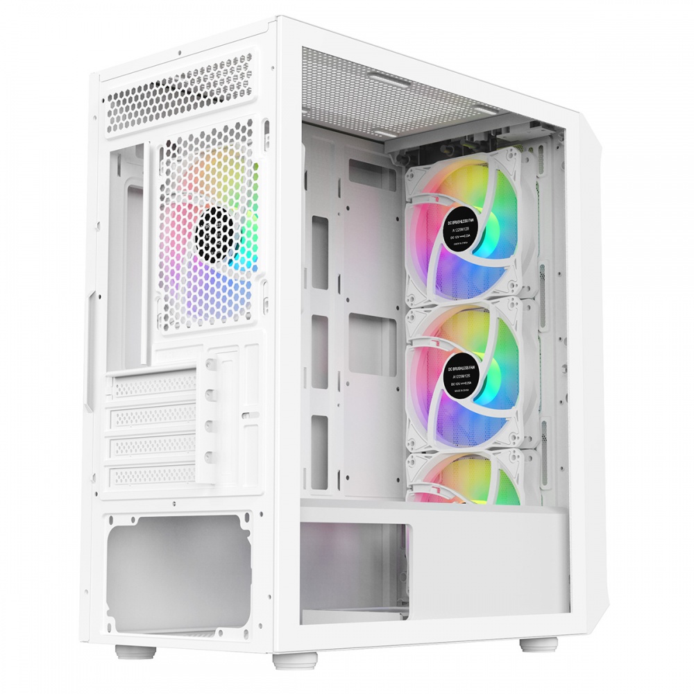 CIT Saturn mATX Gaming Case 4x ARGB Fans Mesh Front Tempered Glass ...